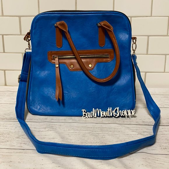 Street Level | Bags | Street Level Francescas Bright Blue Faux Leather ...